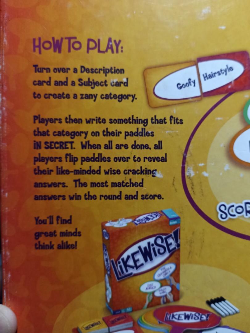 Likewise! Party Game, Hobbies & Toys, Toys & Games on Carousell