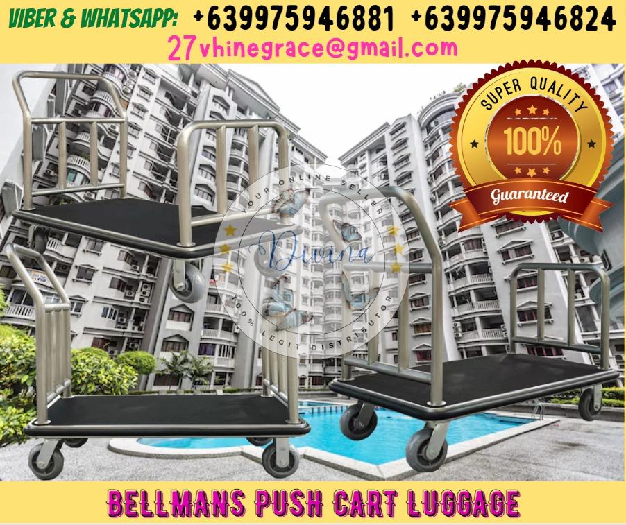 Lobby Bellman Luggage Push Cart For Hotel, Furniture & Home Living ...