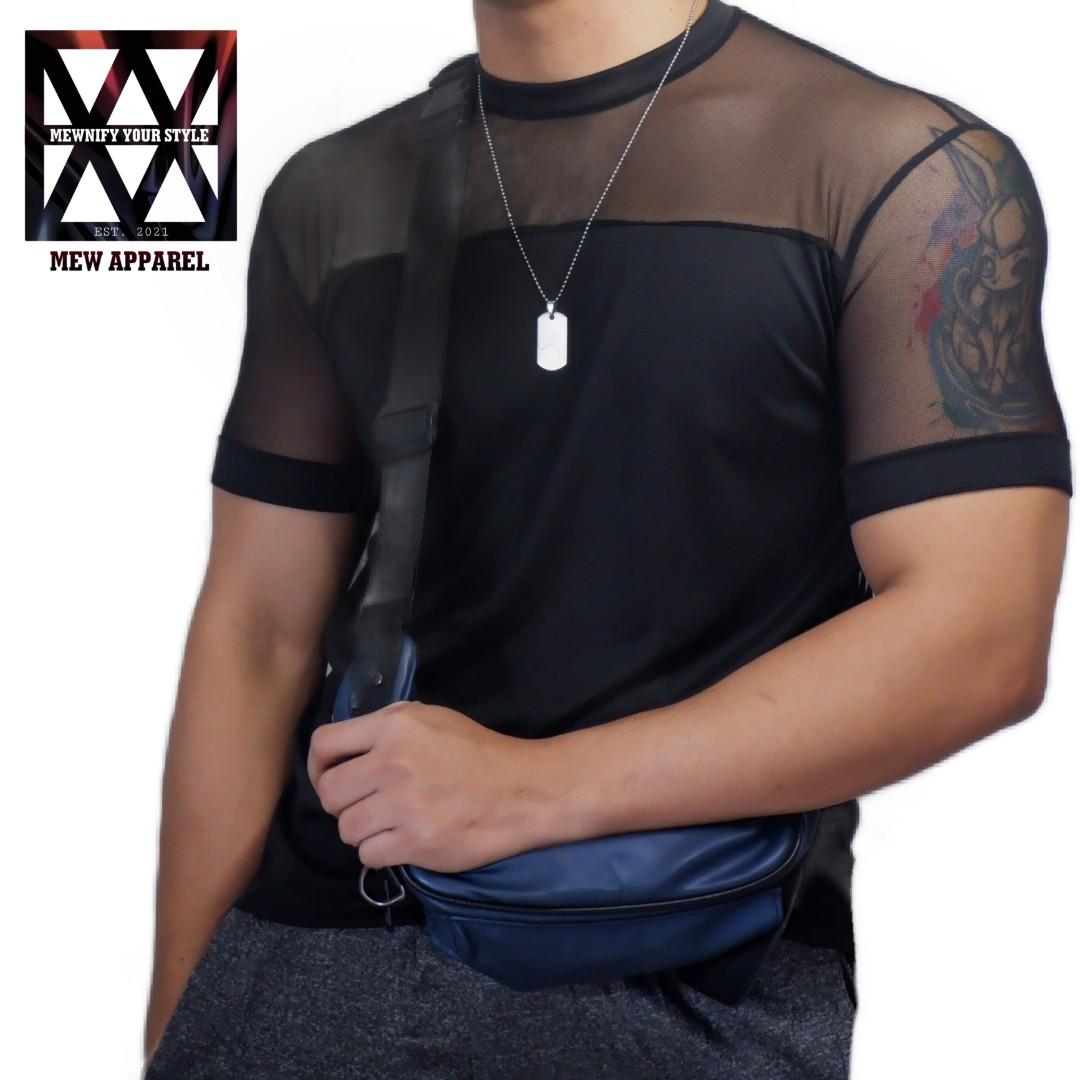 Mewnified see thru ( mesh fabric), Men's Fashion, Tops & Sets, Tshirts ...