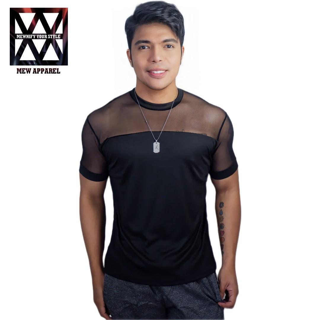 Mewnified see thru ( mesh fabric), Men's Fashion, Tops & Sets, Tshirts ...