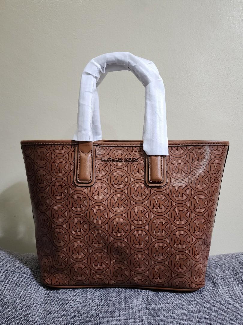 Michael Kors (MK) Jodie Small Jacquard Signature Tote Bag (Powder Blush ...