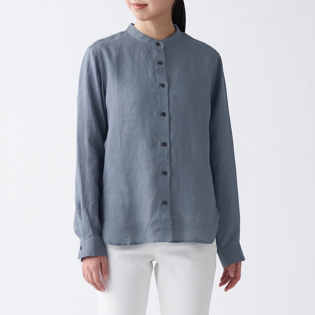 MUJI linen long sleeve top, Women's Fashion, Tops, Longsleeves on Carousell