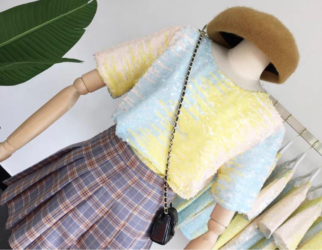 Multi colored sequin top, Women's Fashion, Tops, Blouses on Carousell