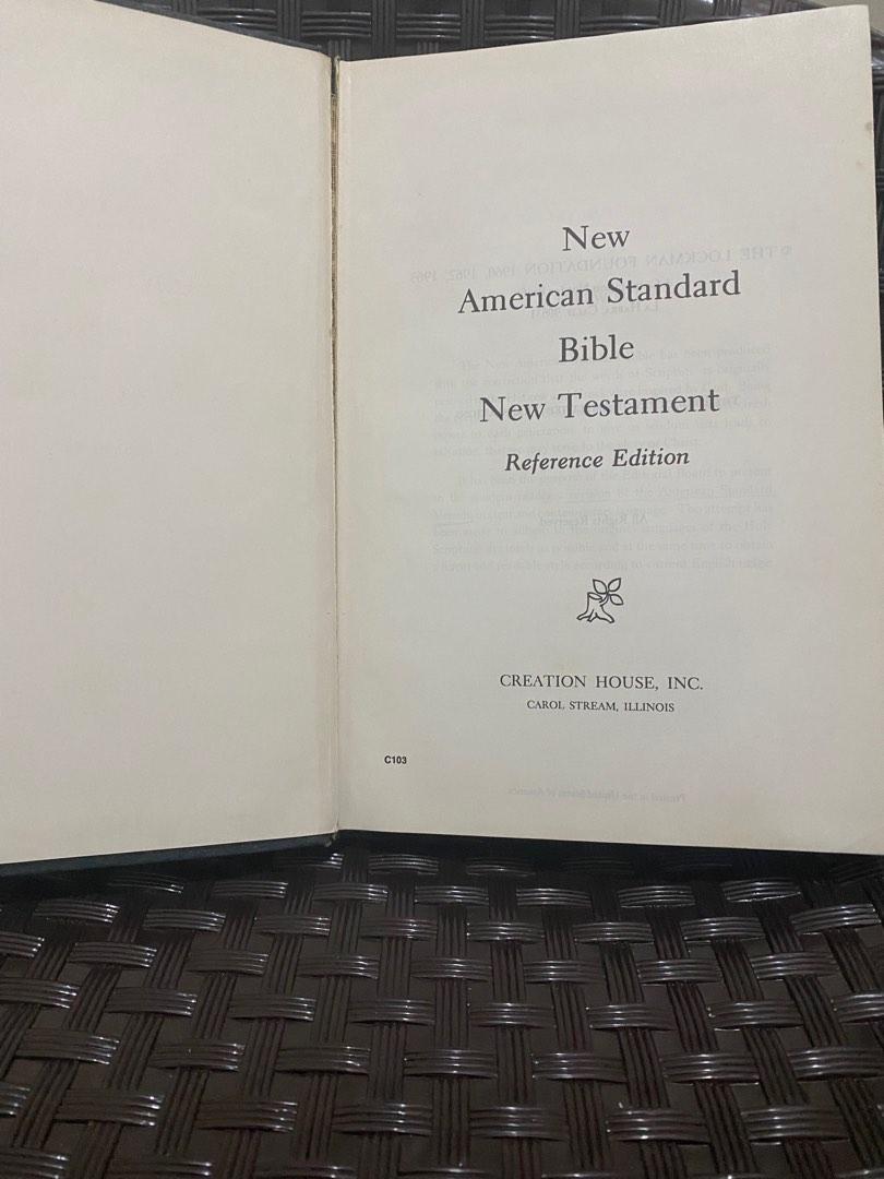 NEW AMERICAN STANDARD BIBLE New Testament Reference Edition Hardbound ...