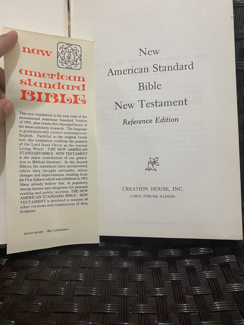 NEW AMERICAN STANDARD BIBLE New Testament Reference Edition Hardbound ...