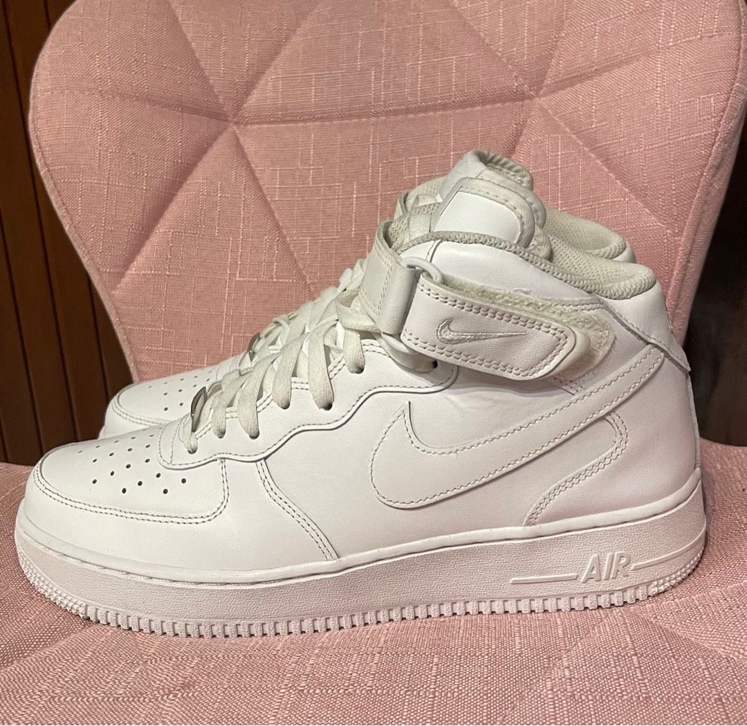 Nike Airforce 1 authentic nike af1 triple white mid air force 1 triple ...