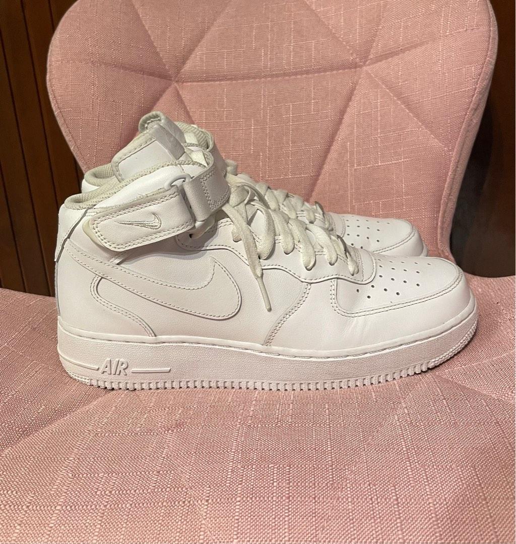 Nike Airforce 1 authentic nike af1 triple white mid air force 1 triple ...