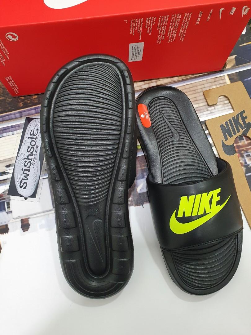 NIKE Victori One Slide Volt green, Men's Fashion, Footwear, Slippers & Slides on Carousell