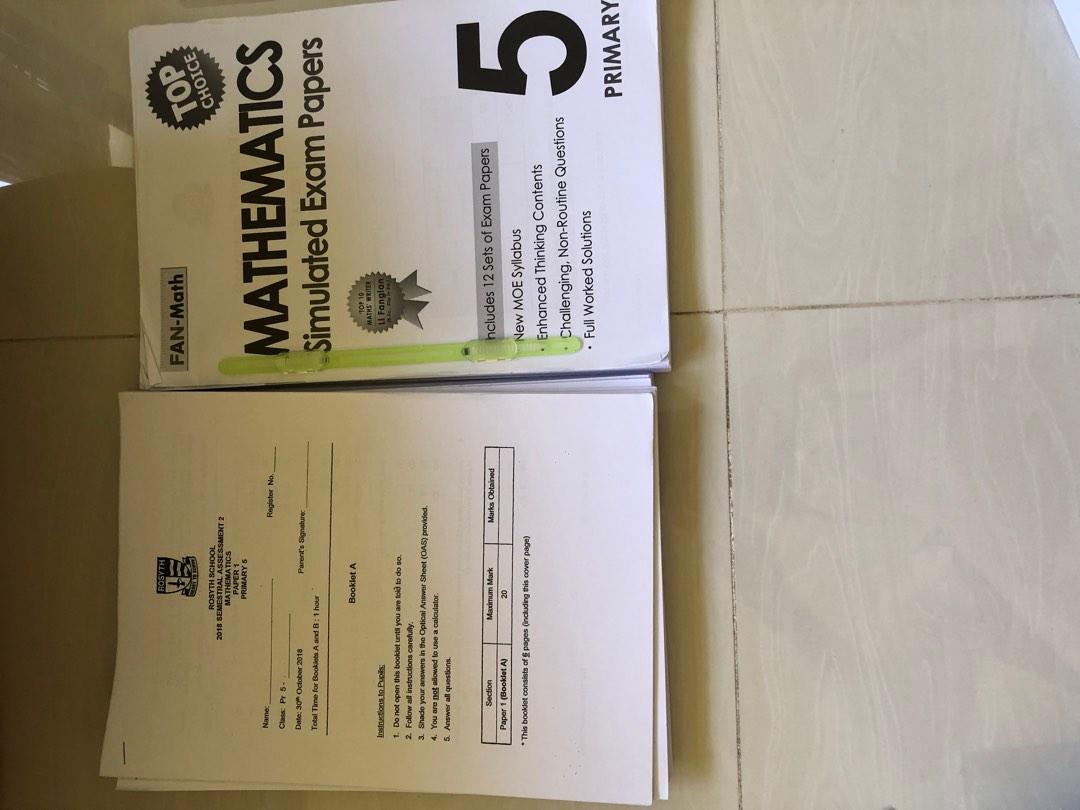P5 Mathematics pass year paper, Hobbies & Toys, Books & Magazines ...