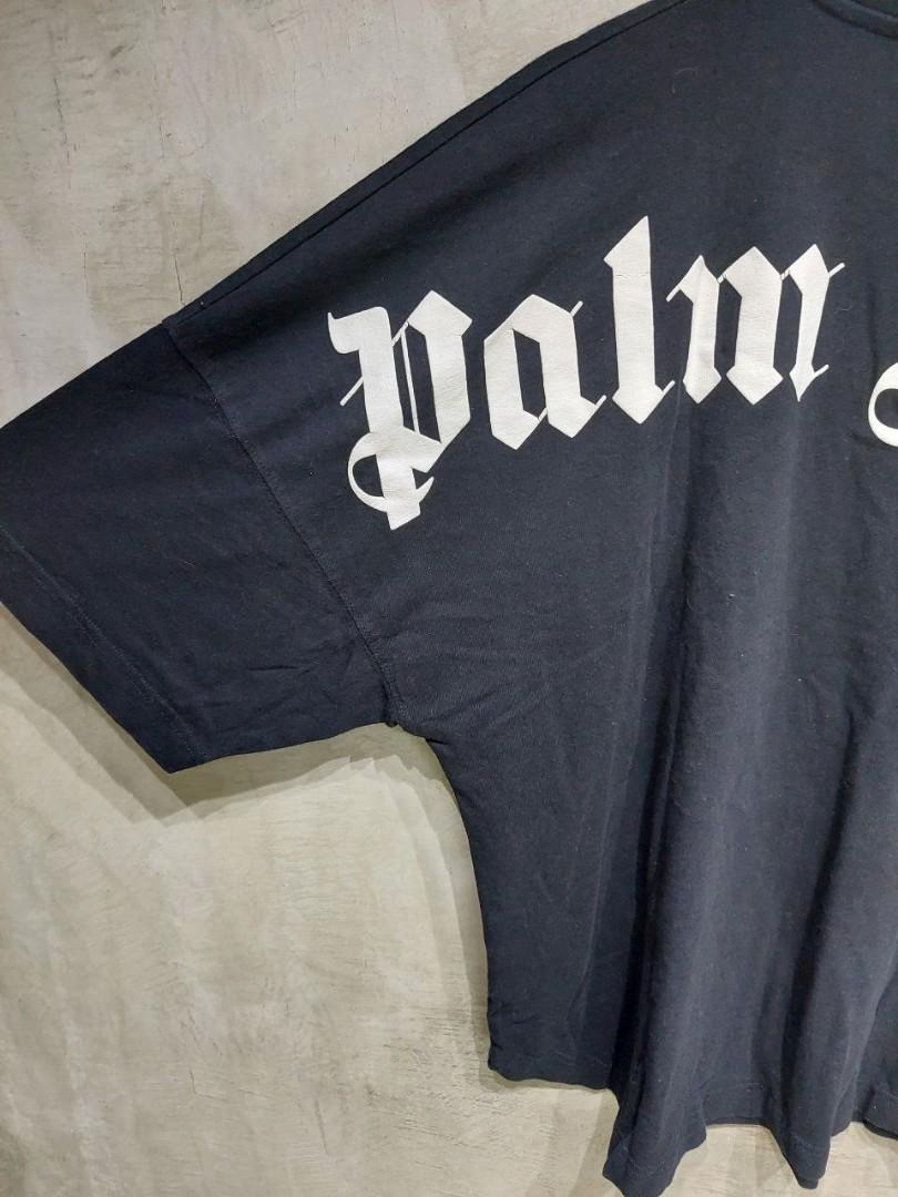 Palm Angels Back Logo oversize Tee, Men's Fashion, Tops & Sets, Tshirts ...