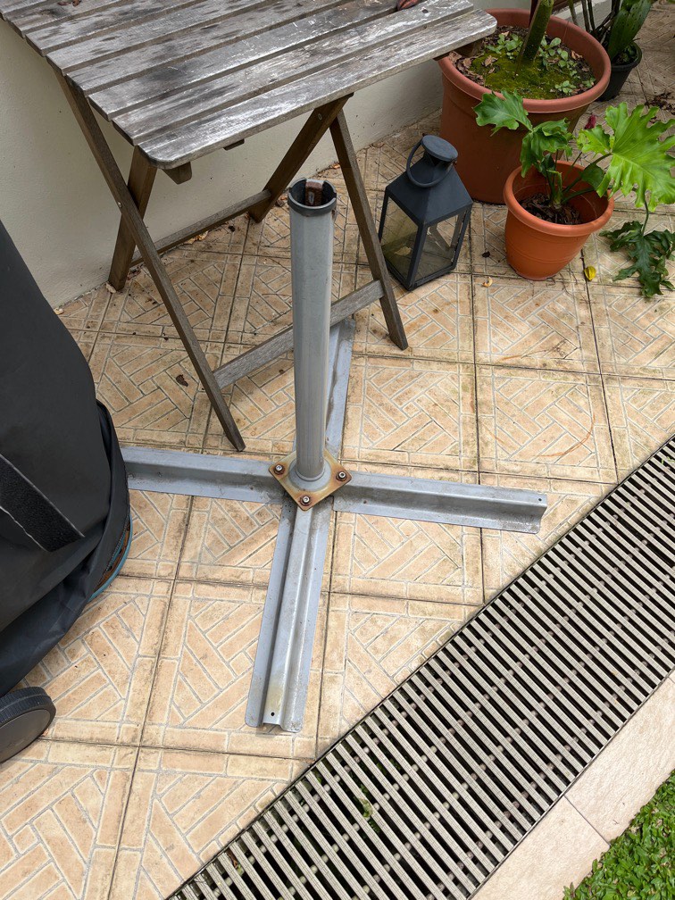 Parasol stand foot, Furniture & Home Living, Outdoor Furniture on Carousell