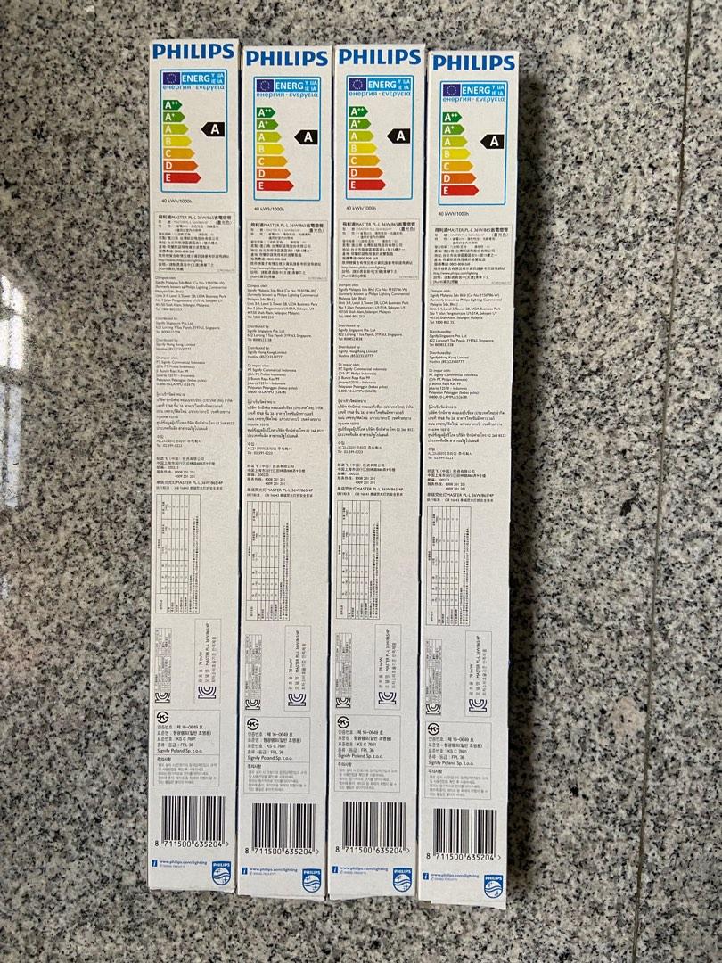 Philips PL-L-4P 36W 865 daylight fluorescent tube, Furniture & Home ...