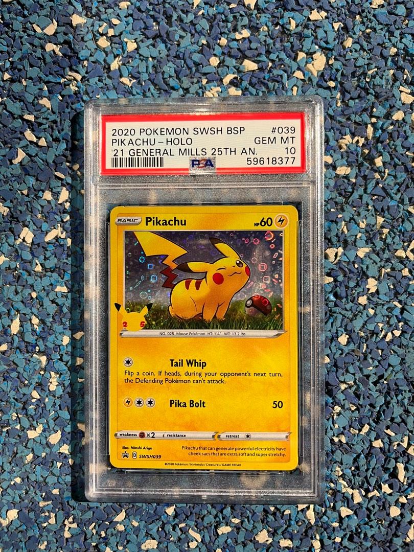 Pikachu 21 General Mills 25th Anniversary PSA 10 Slab Pokemon TCG Charizard Silver Tempest Lugia ...
