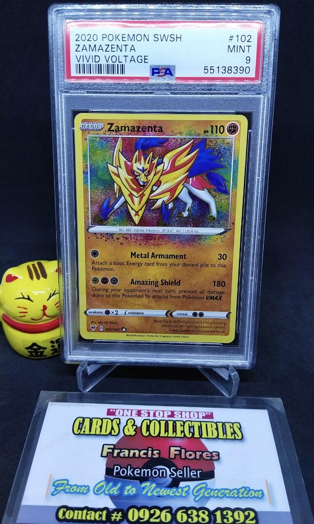 Pokemon GRADED Card - PSA 9: ZAMAZENTA #102 (SWSH: VIVID VOLTAGE) YEAR ...