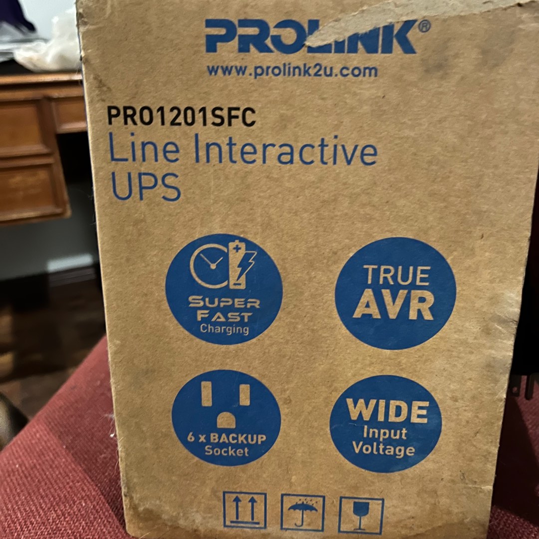 Prolink PRO1201SFC Line Interactive UPS 1200VA, Computers & Tech, Parts ...