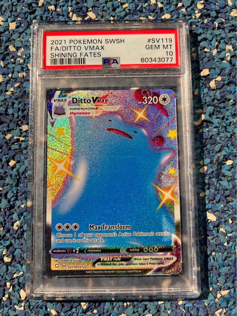 PSA 10 "Bubble Gum" Shiny Ditto VMAX Shining Fates Pokemon TCG Silver ...