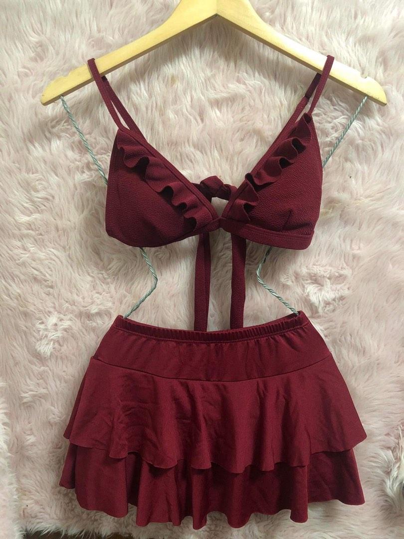 RED WINE SWIMSUIT, Women's Fashion, Swimwear, Bikinis & Swimsuits on ...
