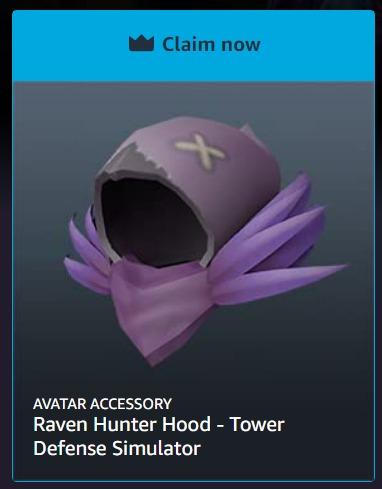 Roblox Raven Hunter Hood Code (Amazon Prime Gaming), Video Gaming ...