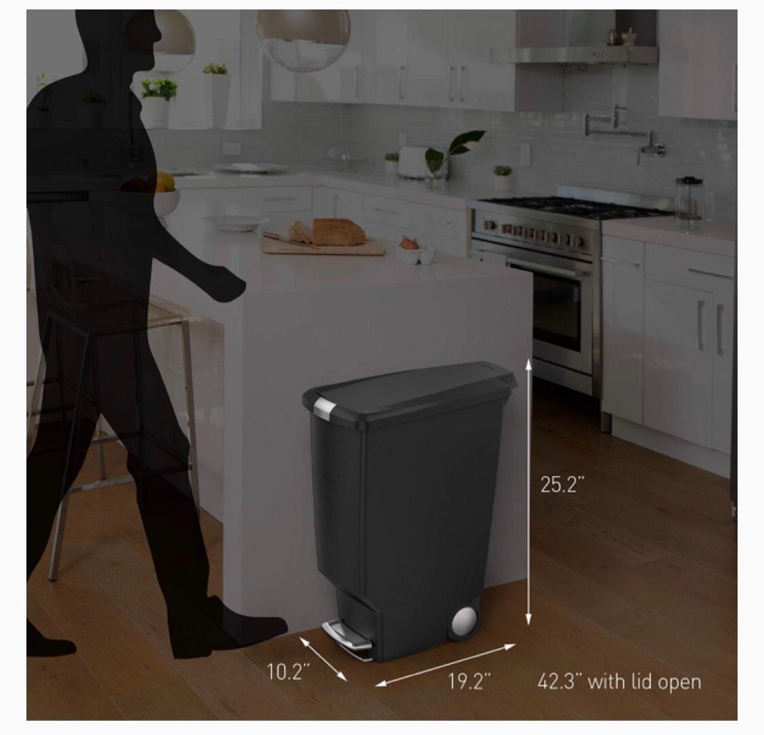 simplehuman Slim Plastic Step Trash Bin, Furniture & Home Living ...