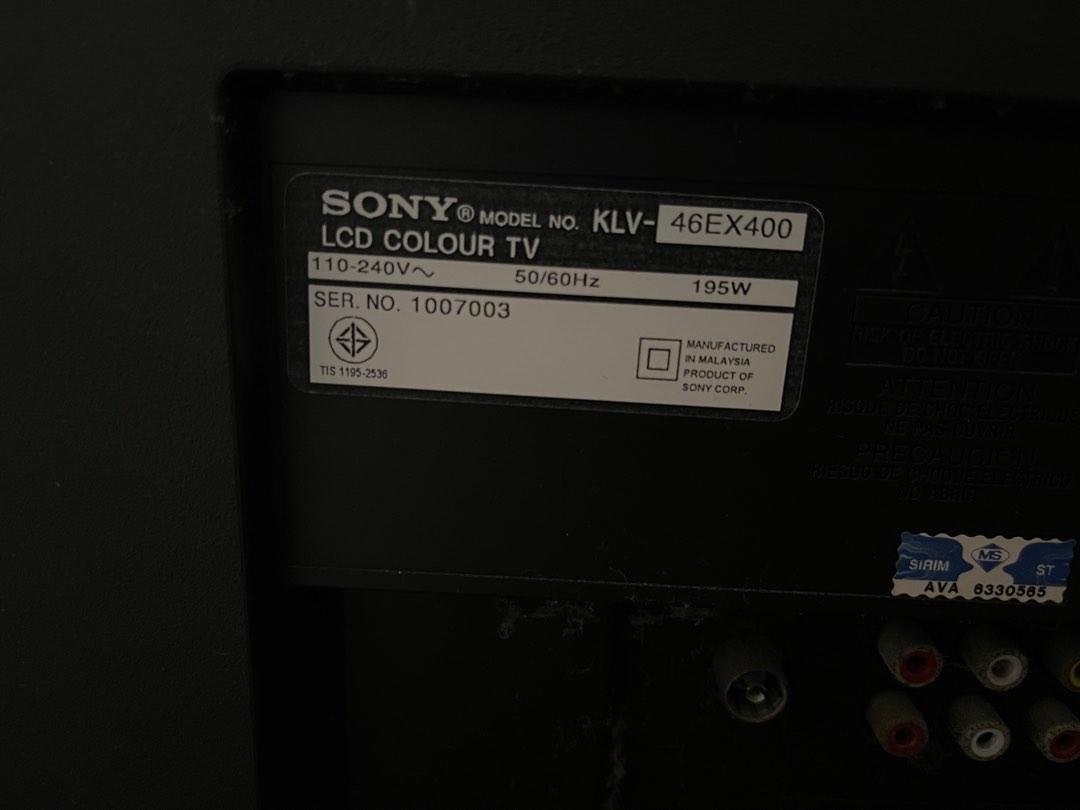 Sony 46” LCD TV (KLV-46EX400), TV & Home Appliances, TV & Entertainment ...