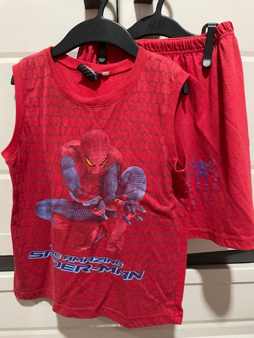 Spiderman sando and shorts sets for boys, Babies & Kids, Babies & Kids ...