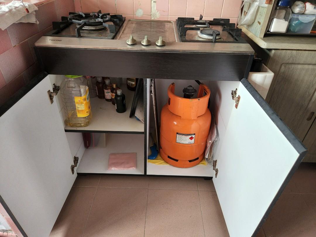 Techno 3 burner hob stove with cabinet. Stand alone, movable, Furniture ...