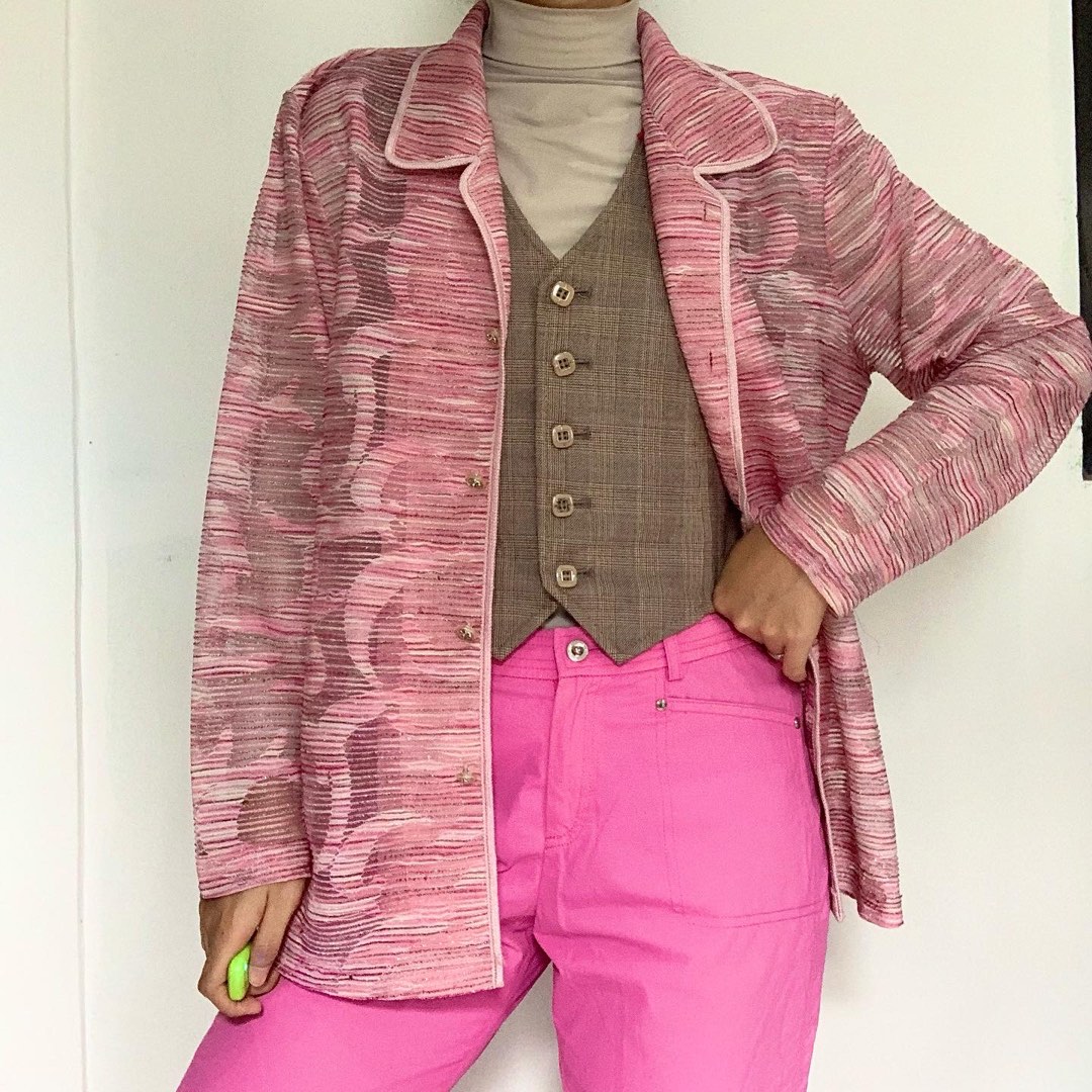 texture blazer shirt, Fesyen Wanita, Pakaian Wanita, Baju Luaran di ...