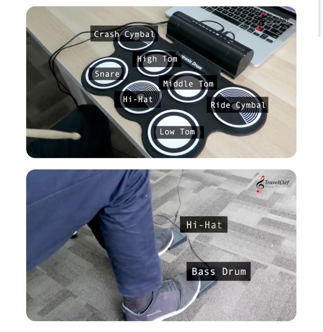Travel Clef flexi-drum kit, Hobbies & Toys, Music & Media, Musical ...