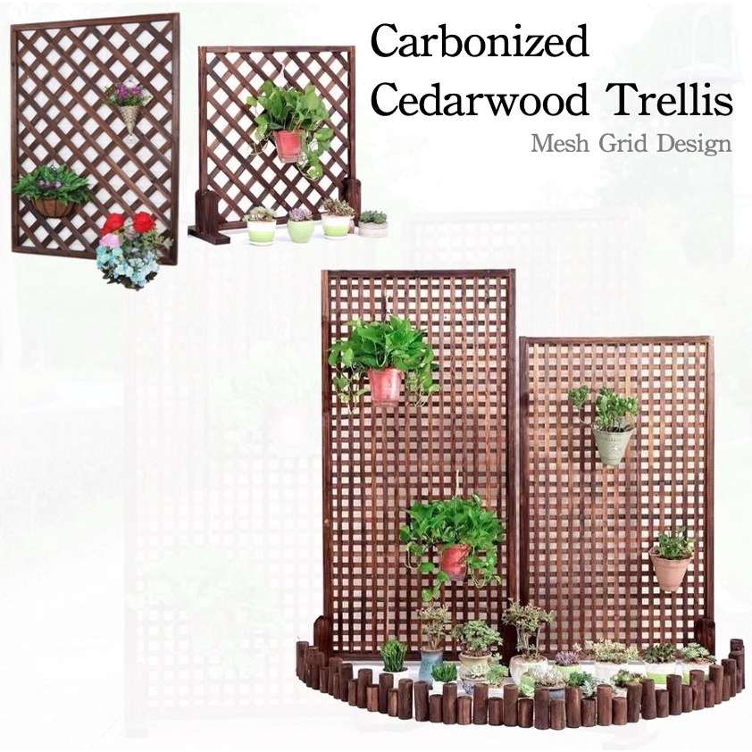 Trellis Wooden Plant Rack Planter Outdoor Porch Wood Fence Wooden Grid ...