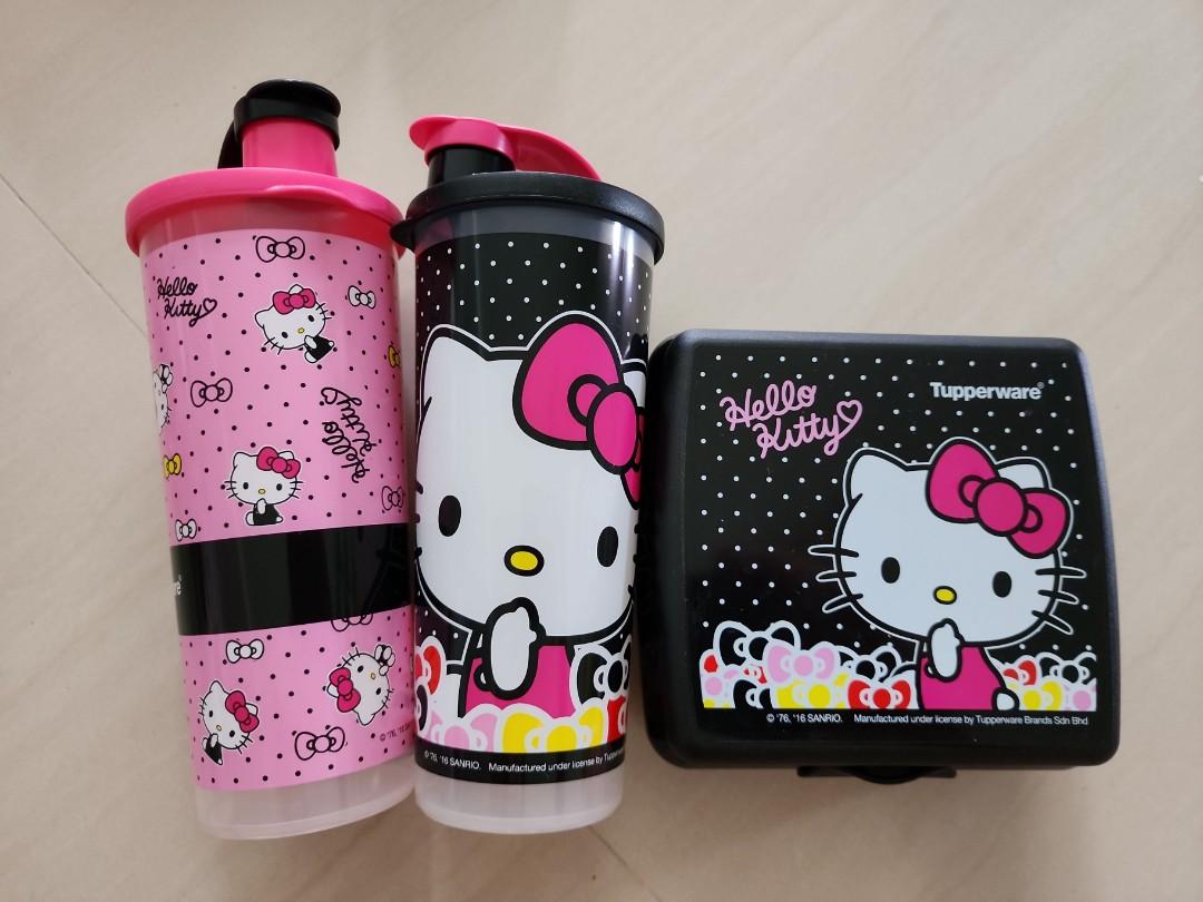 Tupperware Hello Kitty 2 tumblers and 1 lunchbox, Furniture & Home ...