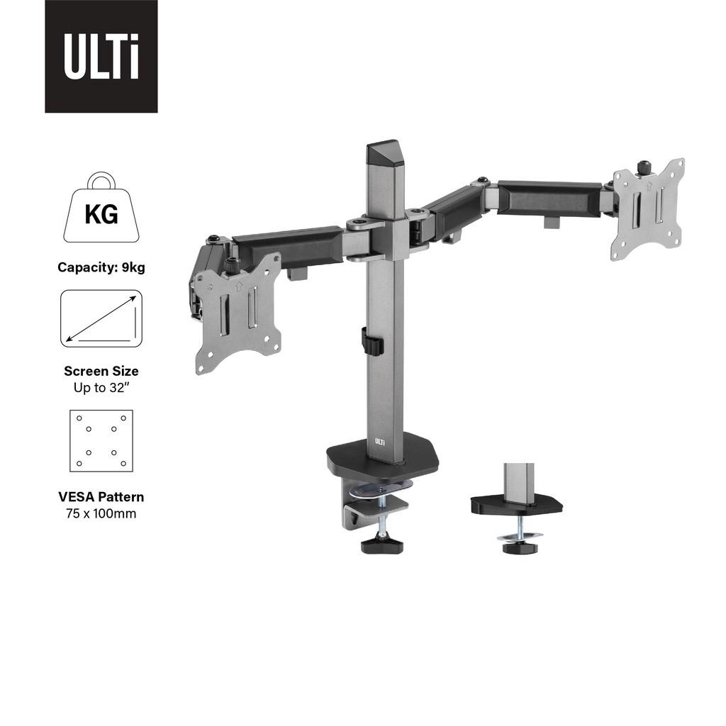 ULTi Premium Dual Monitor Desk Mount Stand, Articulating Full Motion ...