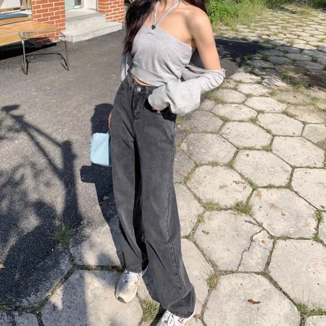 ulzzang black jeans, Women's Fashion, Bottoms, Jeans & Leggings on ...