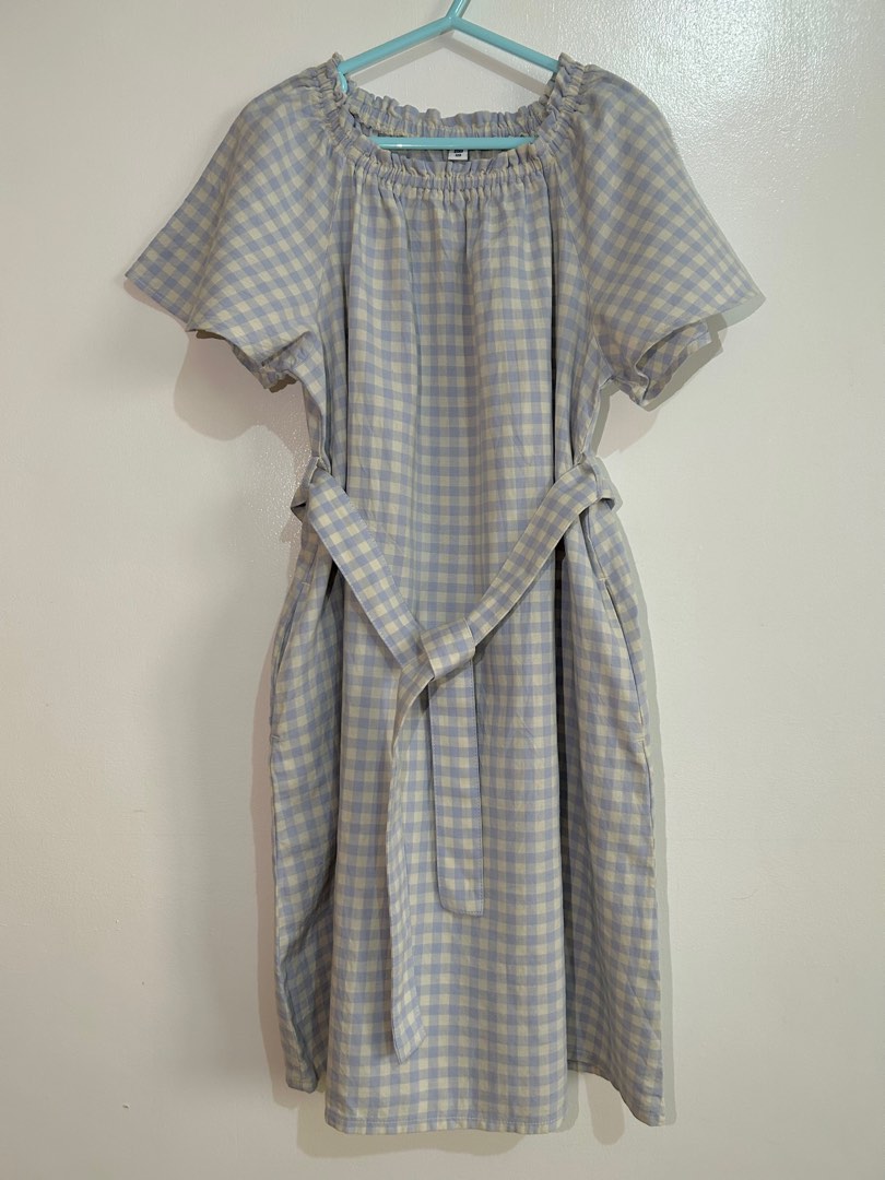 Uniqlo Gingham Dress, Babies & Kids, Babies & Kids Fashion on Carousell