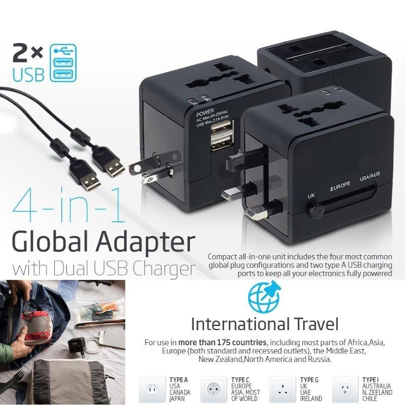 Universal Travel Power Adapter with USB Port MMZ1956, Hobbies & Toys ...