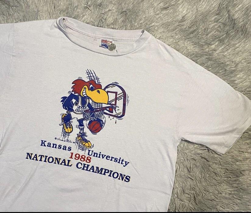 Vintage Kansas University National Champs 1988, Men's Fashion, Tops ...