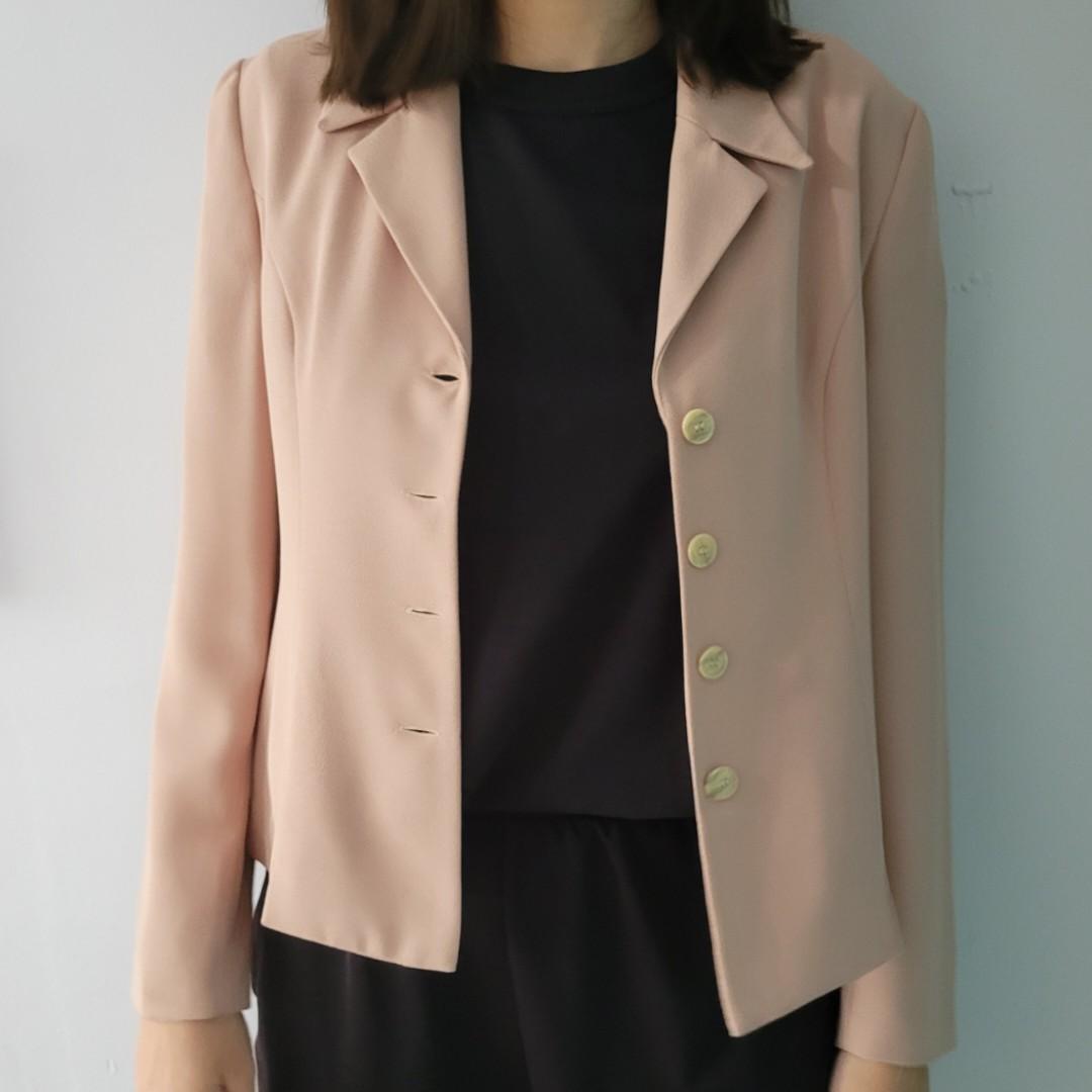 Vintage Yuko Japanese Blazer in Beige/Dusty Pink, Women's Fashion ...