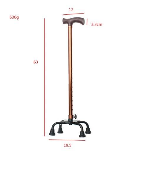 High quality Walking Stick Quad Cane Narrow Base adjustable level Anti ...