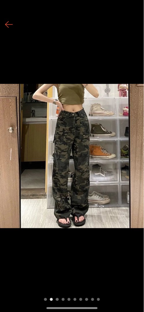 Y2K army pattern jeans pants, Women's Fashion, Bottoms, Jeans ...