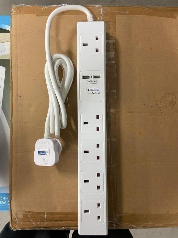 [1033] NORDSKY Electric 5 Way Power Board with 2 USB Charging Outlets ...
