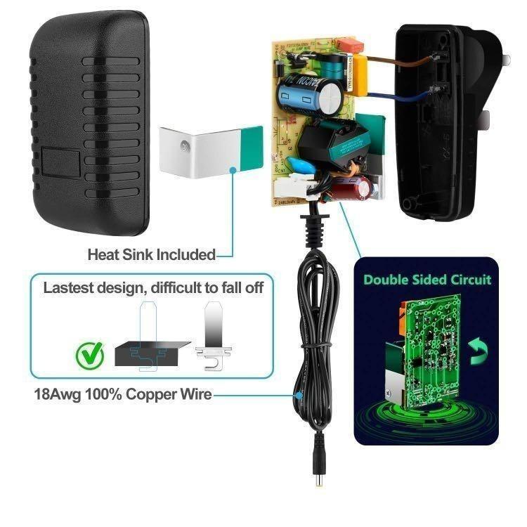 [1040] YUWLDD Power Supply Adapter 12V 1A 12W,Power Plug for 12V Home ...