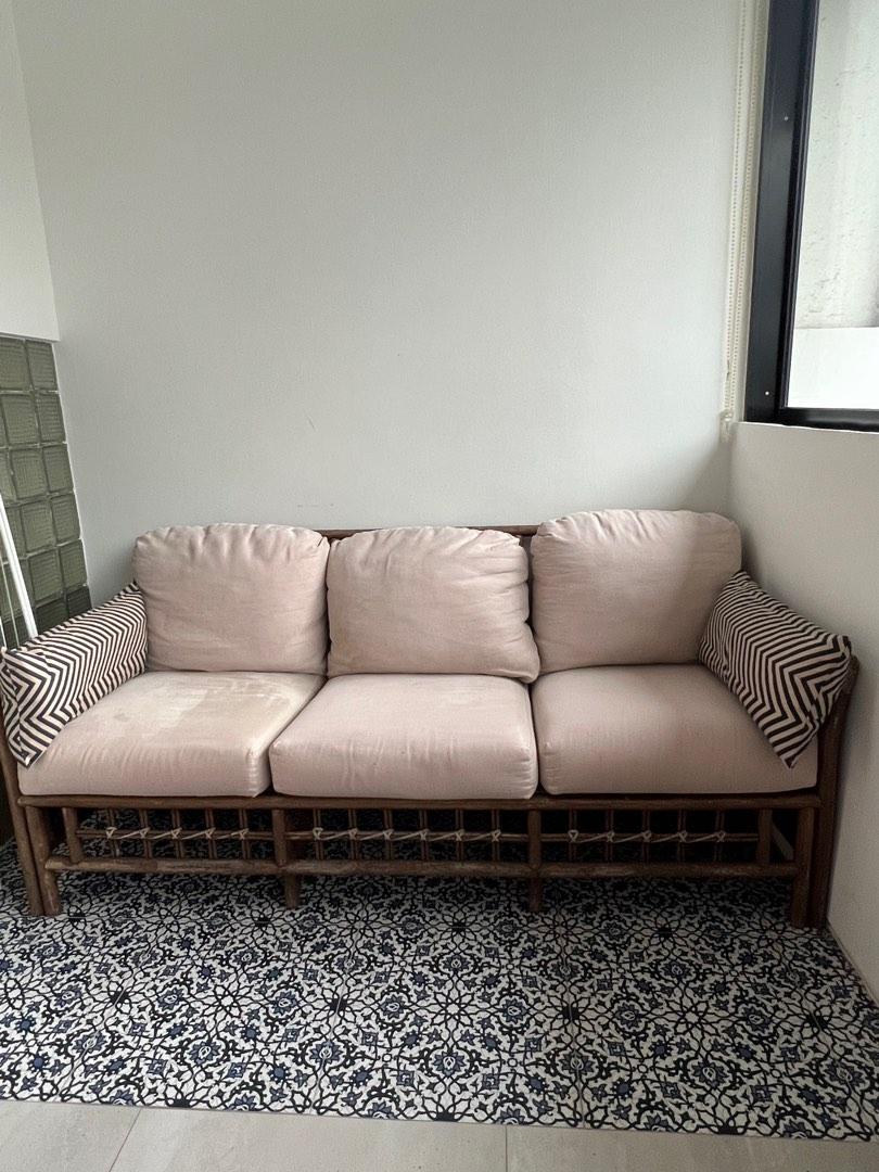 3-seater Rattan couch set with armchair., Furniture & Home Living ...