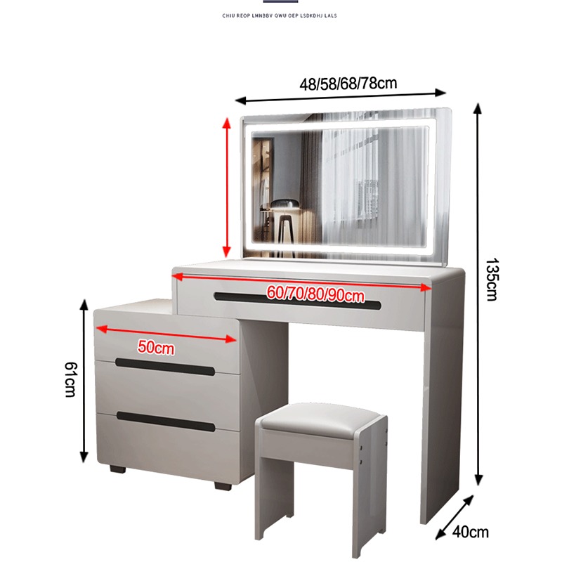 60/70/80/90cm Dressing Table with Stool Free install, Furniture & Home ...