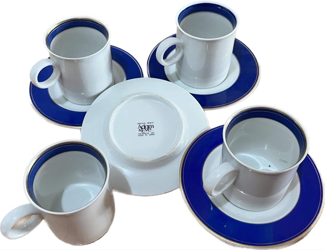 Adam & Eve Coffee Teacups Set, Furniture & Home Living, Kitchenware ...