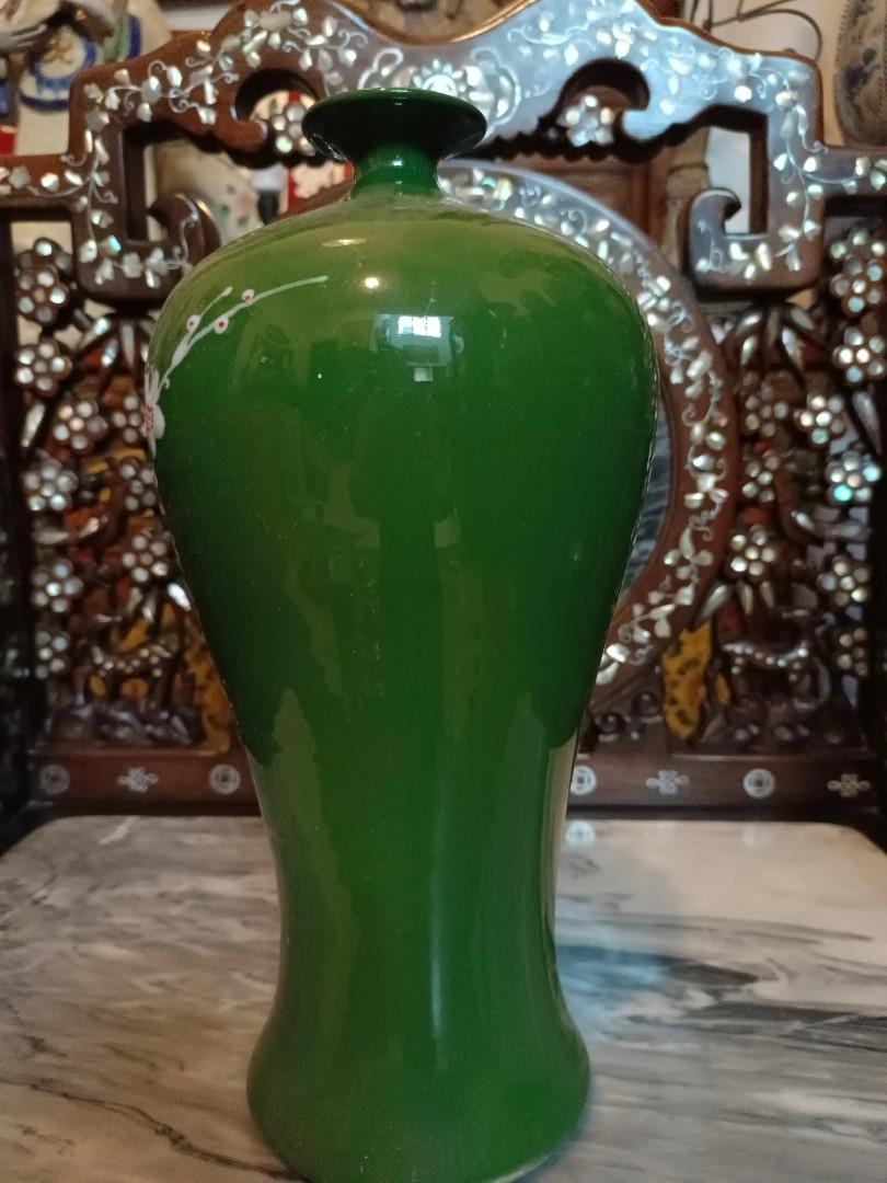 Beautiful green Chinese antique cherry blossom vase, Hobbies & Toys, Collectibles & Memorabilia ...