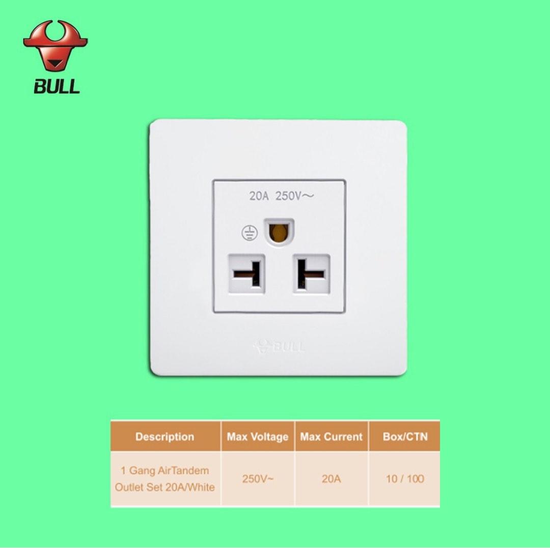 BULL 1 Gang Aircon Socket G06Z110, TV & Home Appliances, Electrical ...