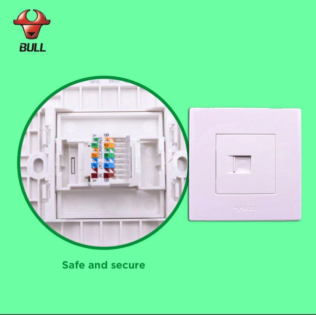 BULL 1 Gang Internet Socket G06T102, TV & Home Appliances, Electrical ...