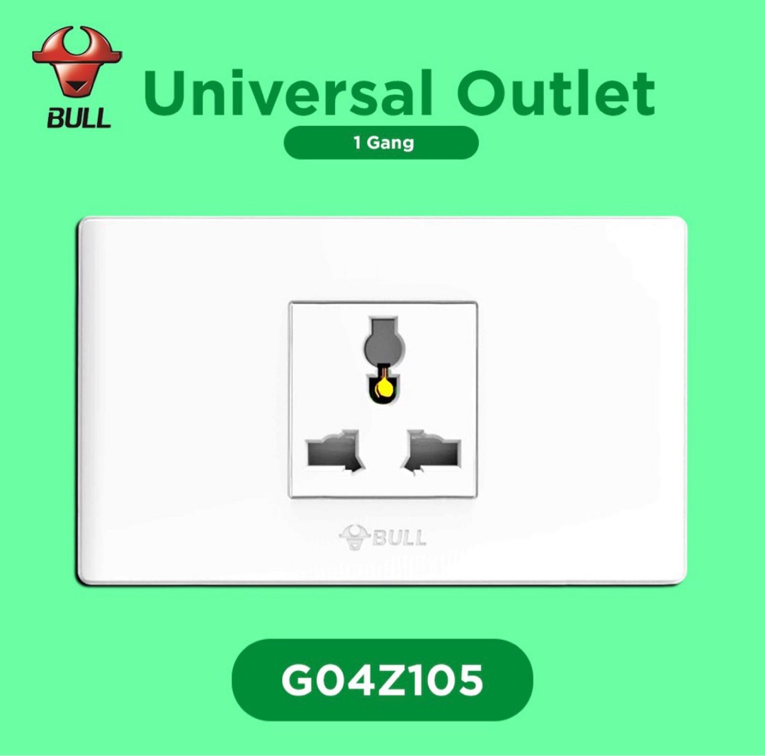 BULL 1 Gang Universal Wall Socket G04Z105, TV & Home Appliances ...