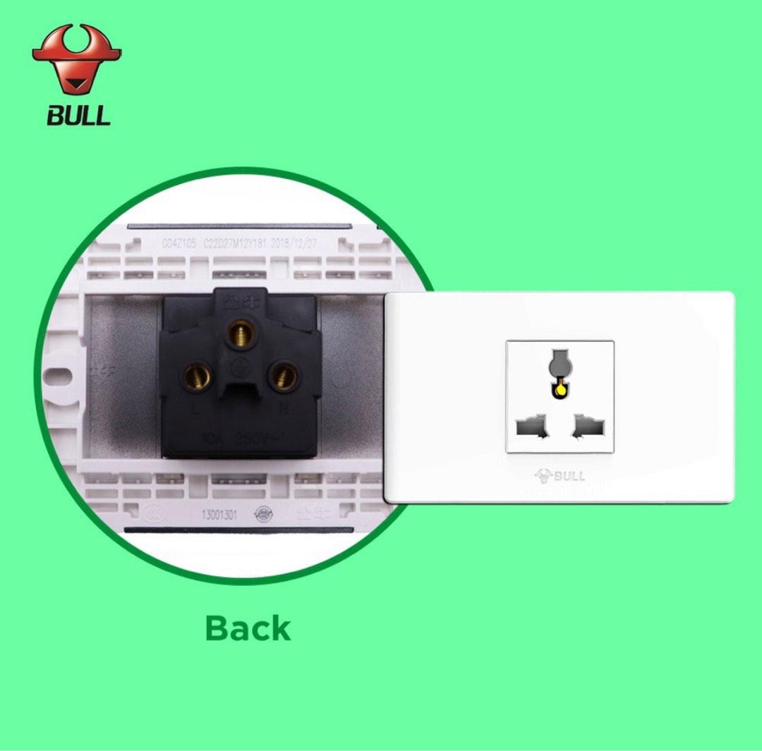 BULL 1 Gang Universal Wall Socket G04Z105, TV & Home Appliances ...