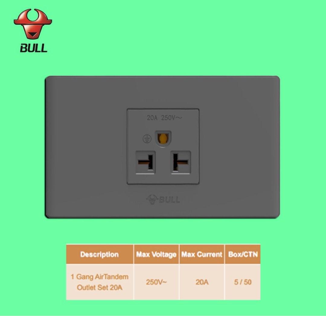 BULL Aircon Socket G04Z110 White and Dark Grey, TV & Home Appliances ...