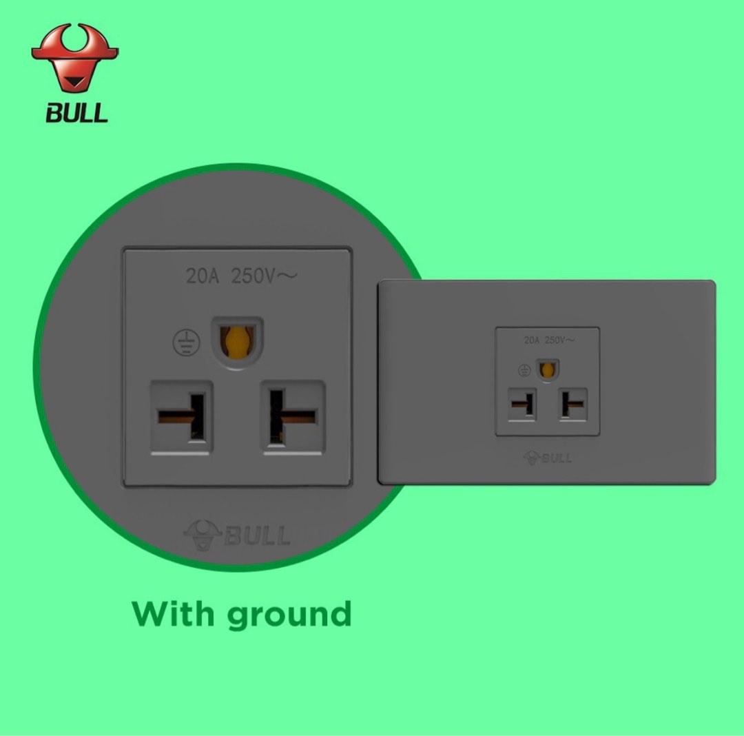 BULL Aircon Socket G04Z110 White and Dark Grey, TV & Home Appliances ...